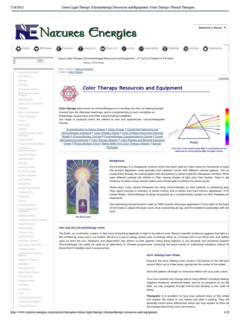 Colour Light Therapy (Chromotherapy) Resources and Equipment _ Color ...