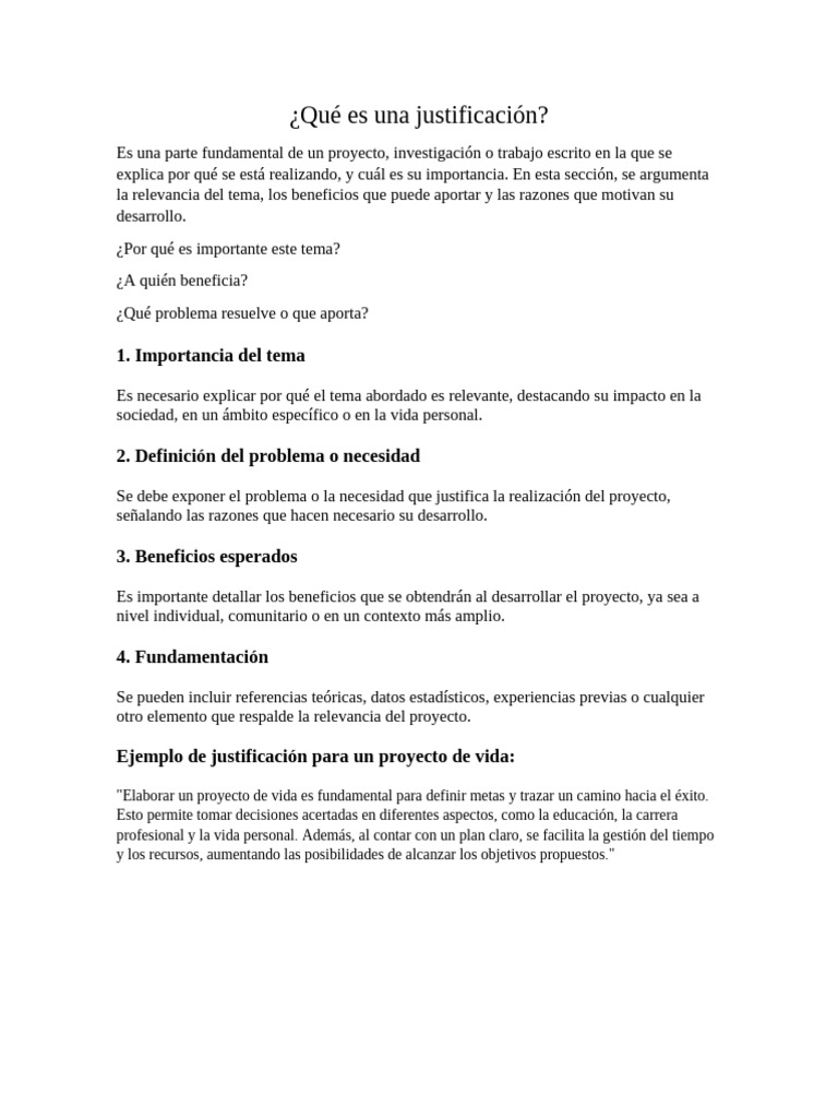 Qué Es Una Justificación | PDF