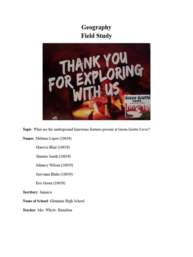 GEOGRAPHY FIELD STUDY | PDF | Materials | Earth Sciences