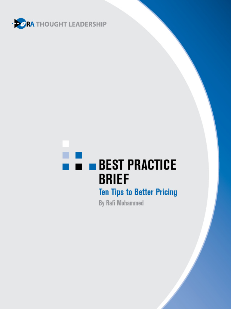 Best Practice Brief Ten Tips To Better Pricing | PDF | Pricing | Prices