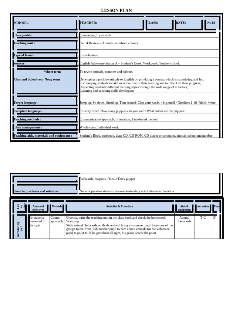EA STARTER A Lesson 18 Unit 4 Review | PDF | Teachers | Education Theory