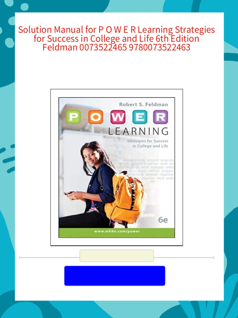 Solution Manual For P O W E R Learning Strategies For Success in ...