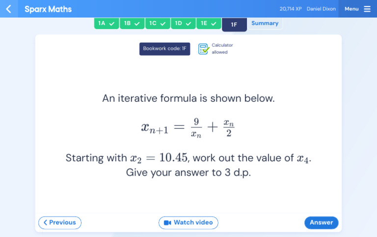 Sparx IQ Iterative Formula Example | PDF