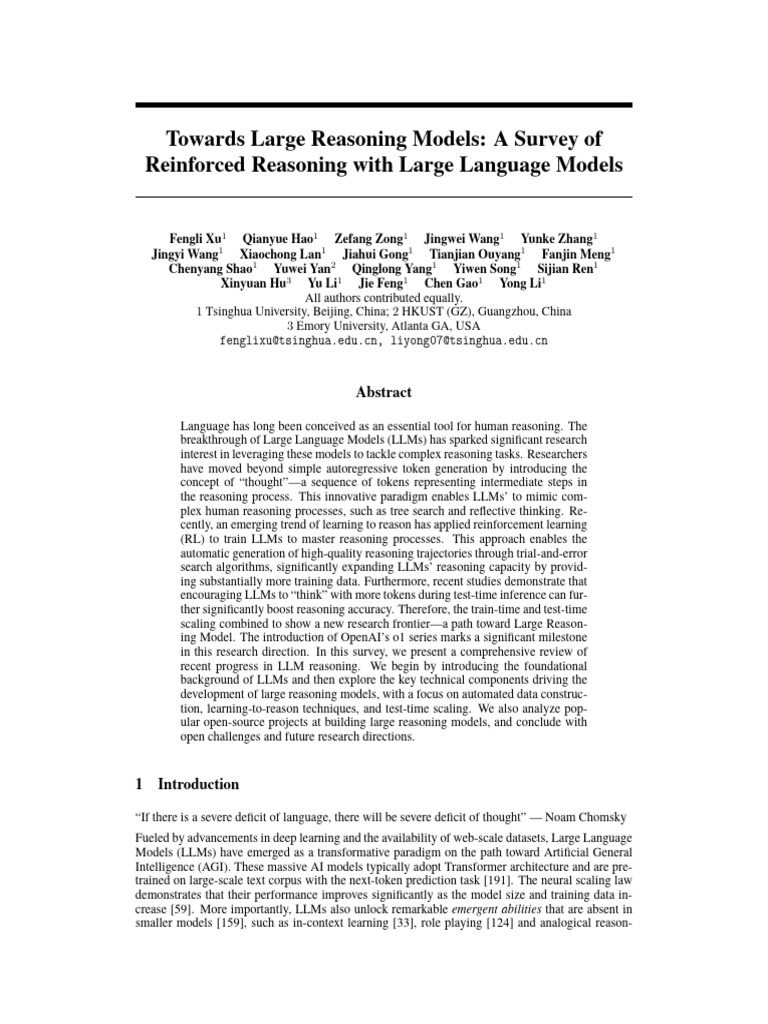 Towards Large Reasoning Models | PDF | Cognitive Science | Learning
