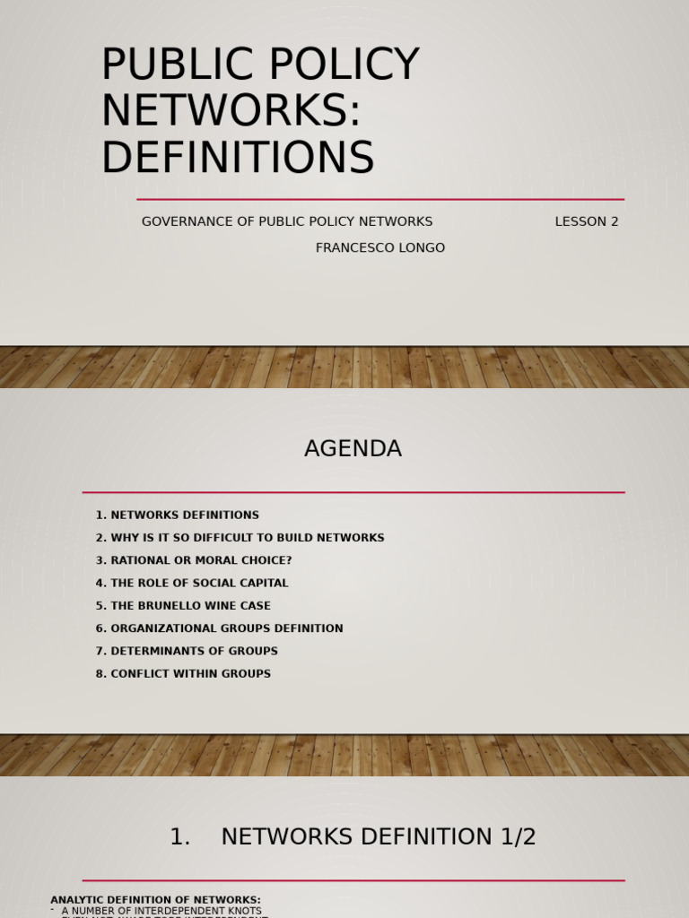 Governance of Public Policy Networks | PDF | Social Capital | Brand