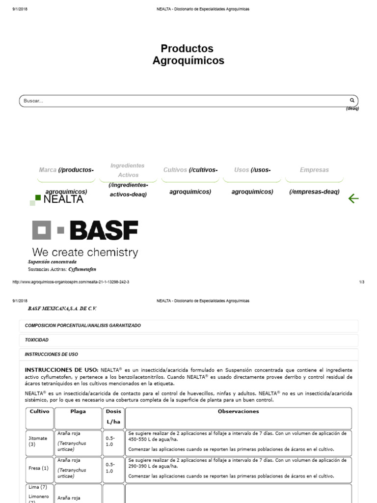 NEALTA | PDF | Pesticida | Insecticida
