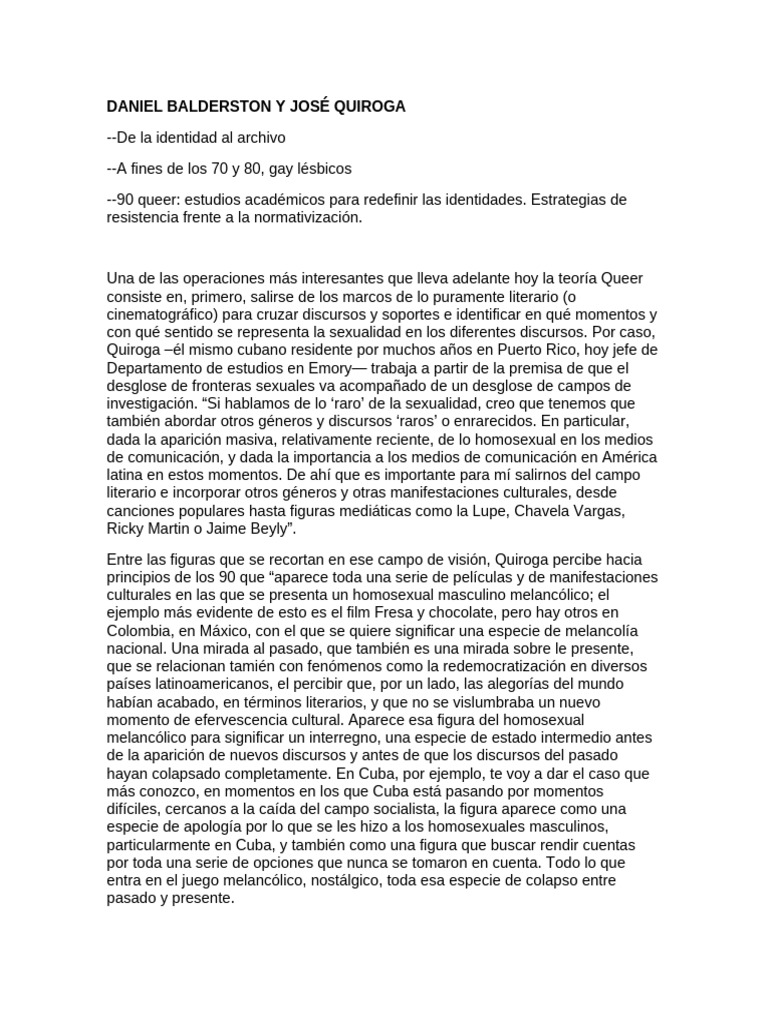 Balderston Editada | PDF | Queer | Homosexualidad