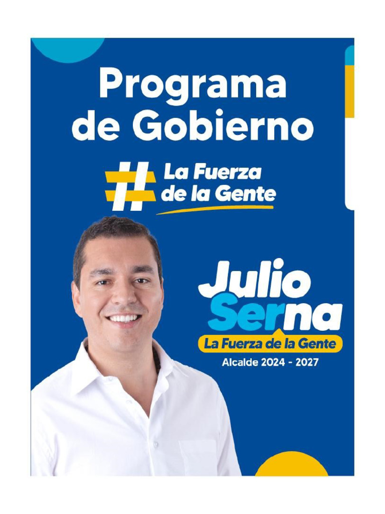 Programa de Gobierno Julio Serna La Fuerza de La Gente | PDF ...