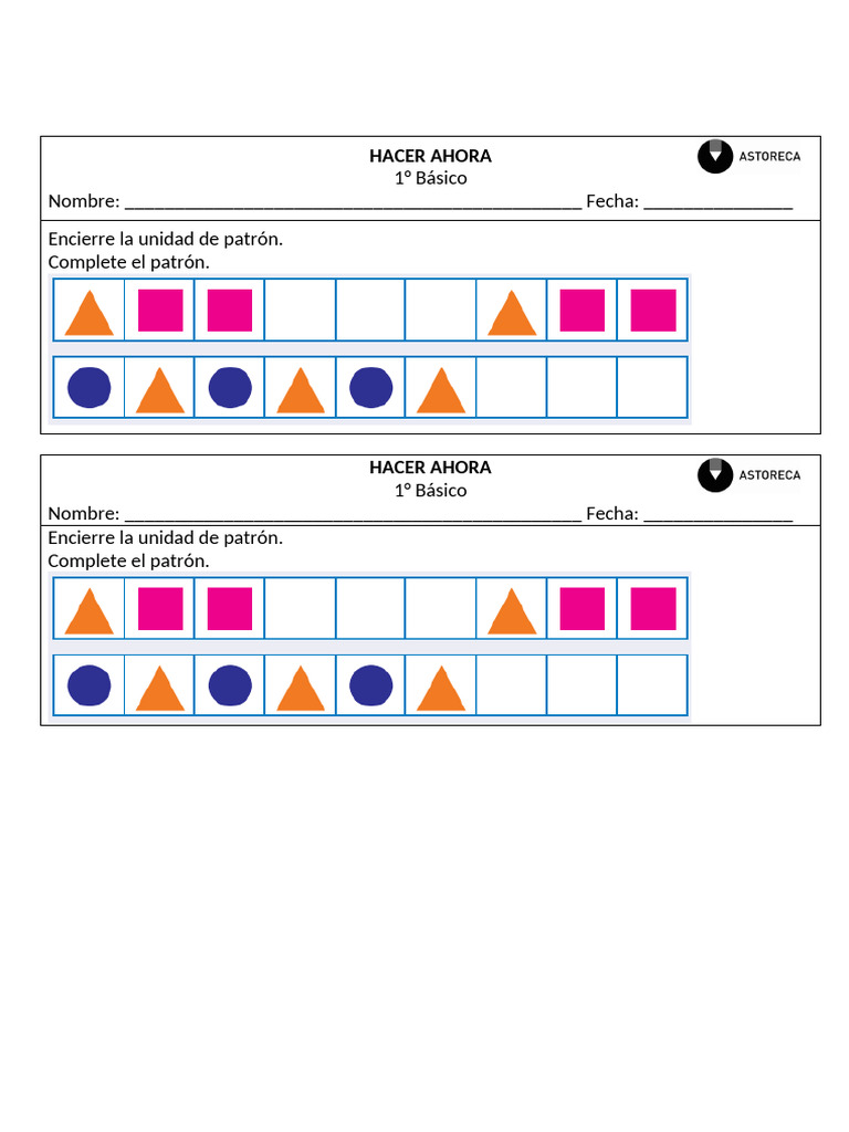 Eje Patrones y Álgebra - Encerrar La Unidad de Patrón | PDF