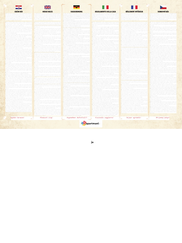 Kucni Red 6jezika Apartmanija | PDF