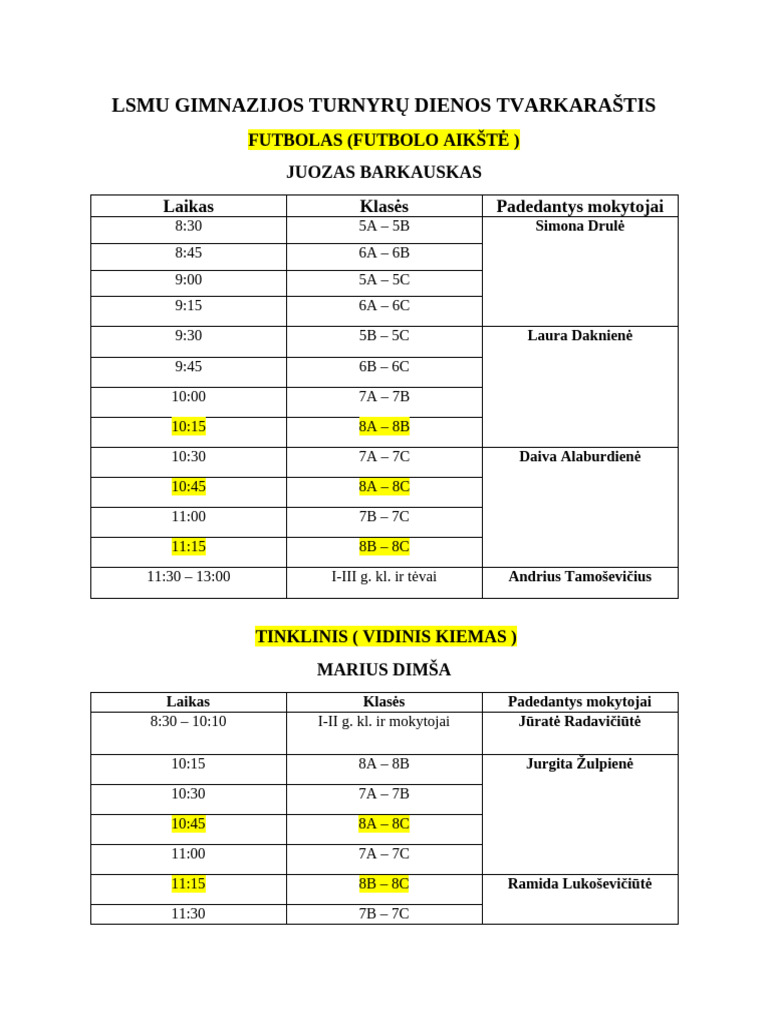 Sporto Sventes Tvarkarastis (1) | PDF