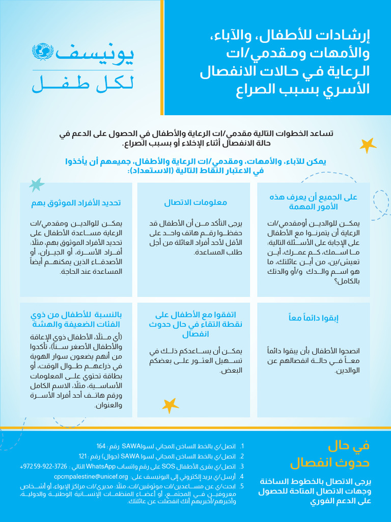 Flyer On Family Separation Prevention and Response in Arabic | PDF