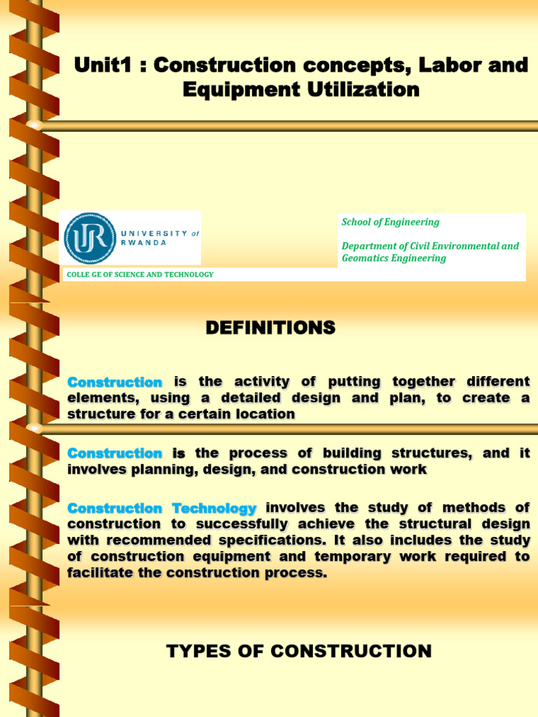1 Unit One_ Construction Concepts, Labor and Equipment Utilization | PDF | Loader (Equipment ...
