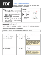 Roller Coaster Physics Activity Guide | PDF | Kinetic Energy ...