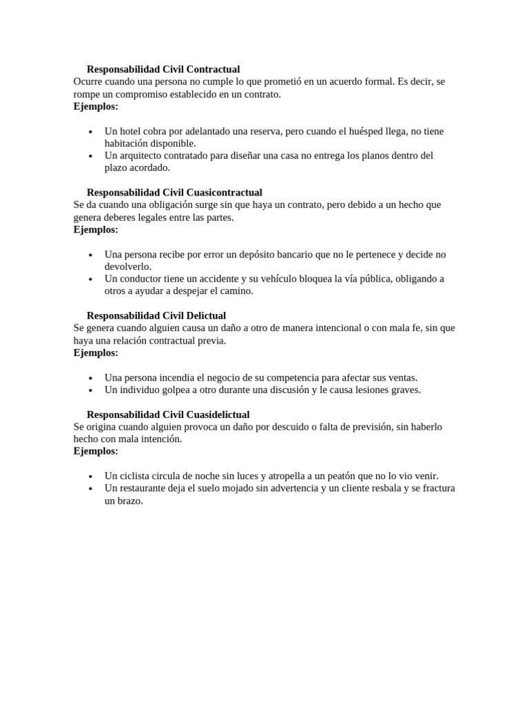 Tipos de Responsabili Cilvil Roselin | PDF