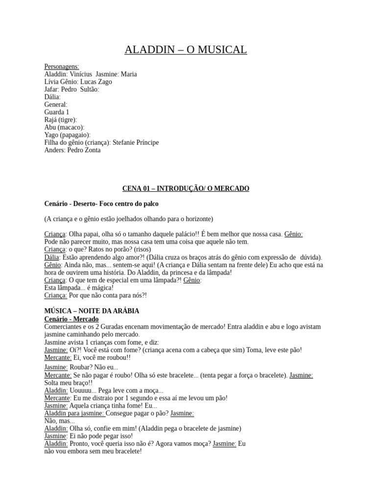 ALADDIN - O musical (SCRIPT) (2) | PDF