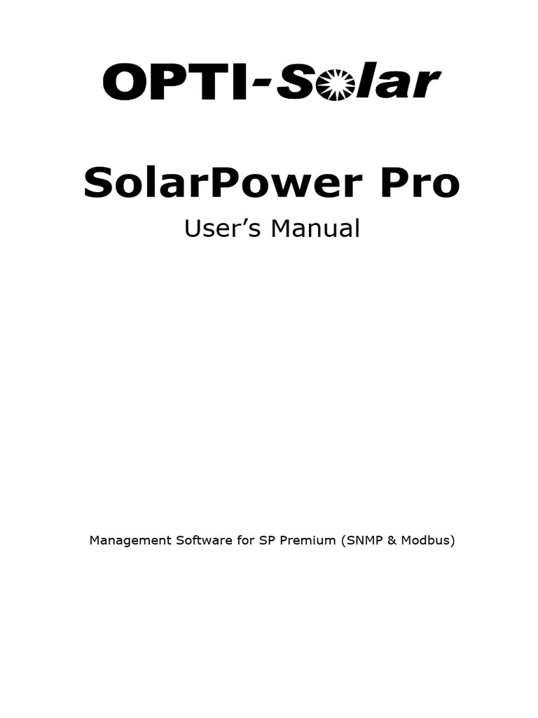 SolarPowerPro_manual | PDF | Port (Computer Networking) | Microsoft Windows