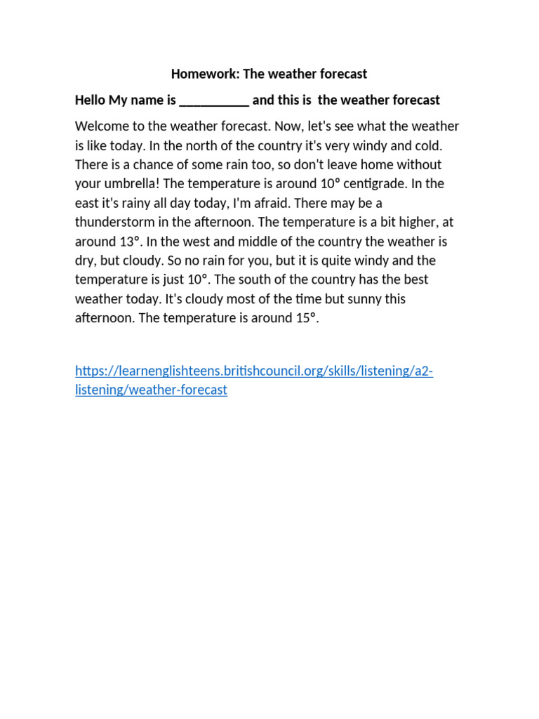 Teen Weather Update | PDF