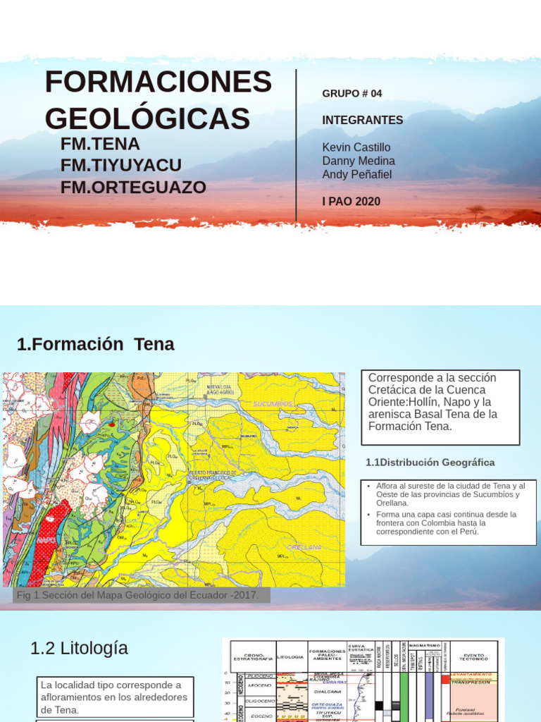 Formaciones Geológicas en Ecuador | PDF | Formación geológica | Roca ...