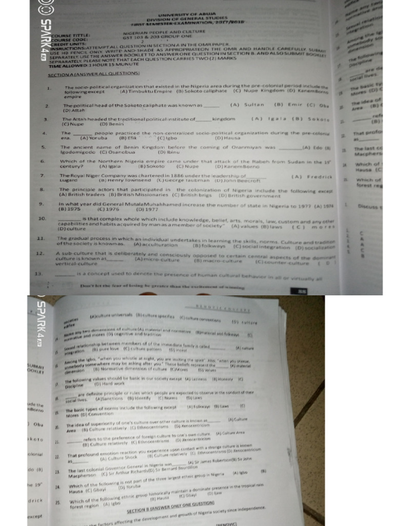 GST 103 Past Questions | PDF