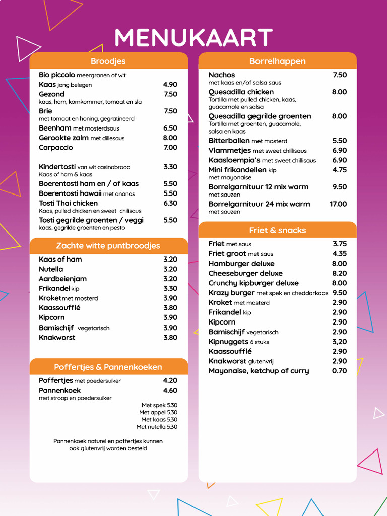 Menupark Trampolinepark Zwolle | PDF