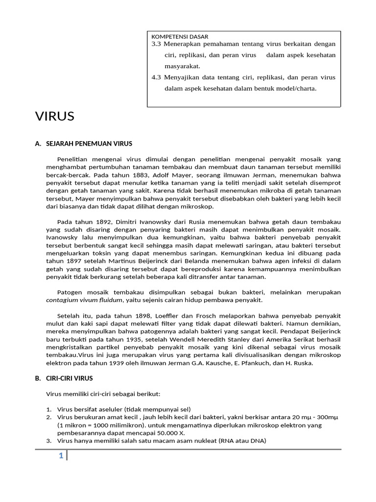 Struktur dan Ciri Virus DNA dan RNA | PDF