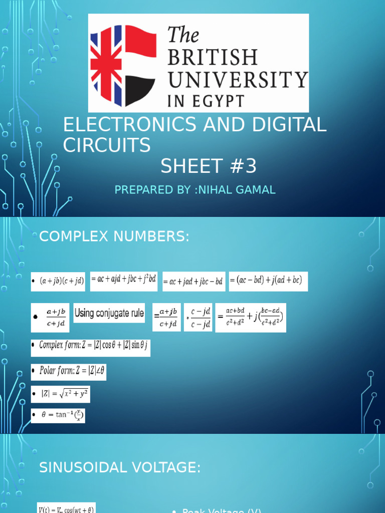 Electronics Circuits: Complex Numbers | PDF