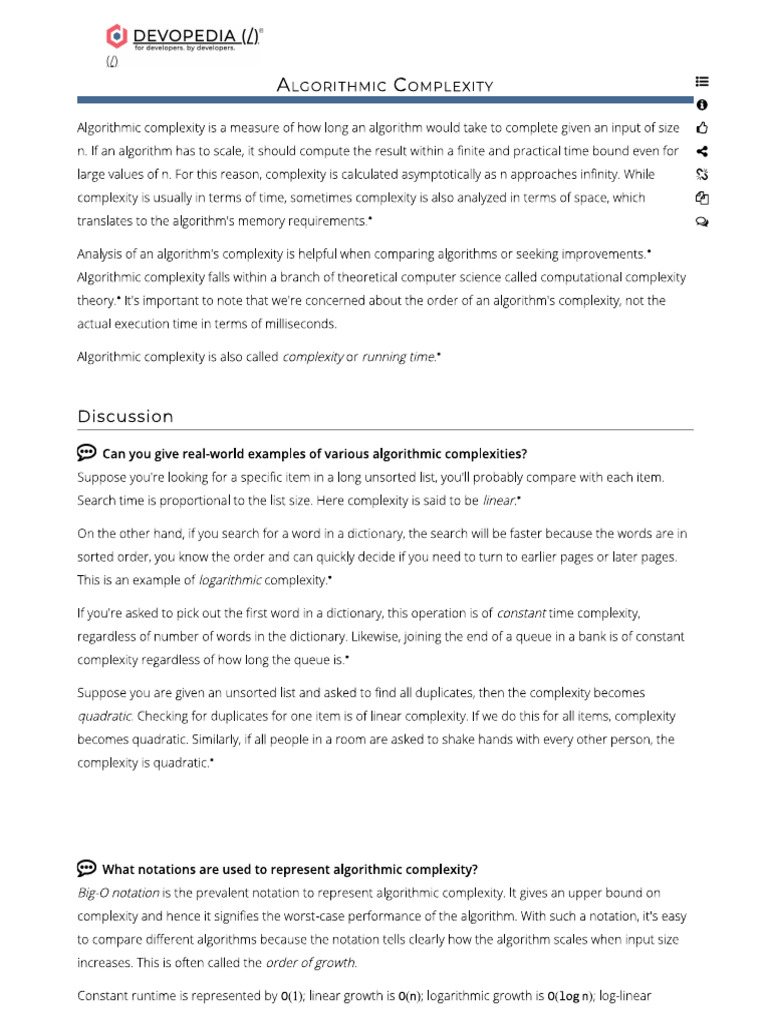 Algorythmic Complexity | PDF