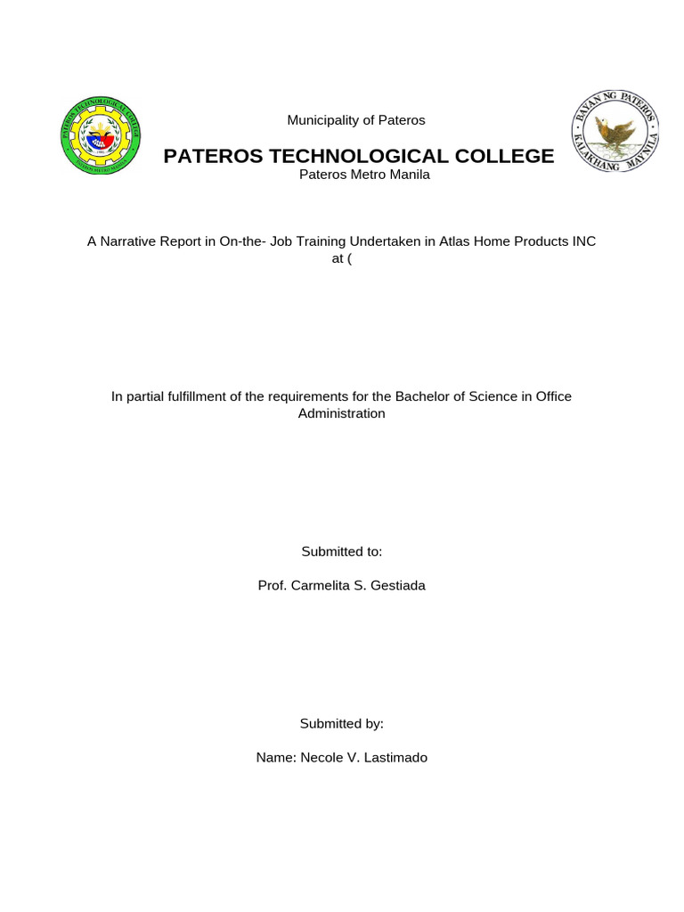 Narrative Report Draft | PDF