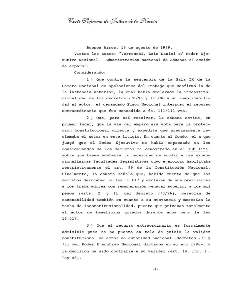 Caso Verrocchi | PDF | Constitución | Ejecutivo (gobierno)