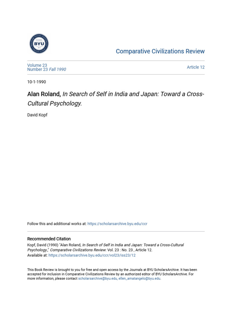 Alan Roland - em - in Search of Self in India and Japan - Toward A C ...