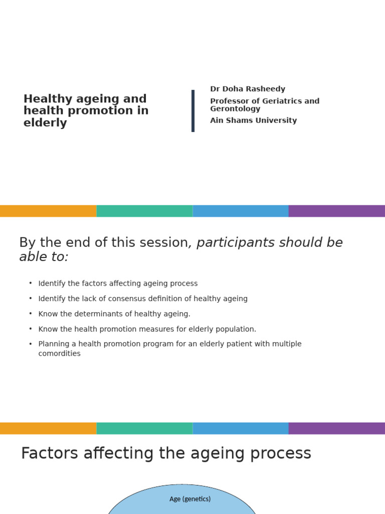 Lecture 3 - Healthy Ageing and Health Promotion in Elderly | PDF ...