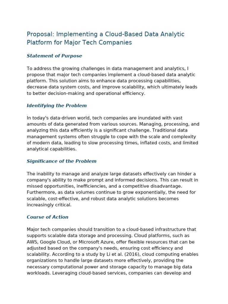 Task 3 Proposal Plan | PDF | Cloud Computing | Analytics