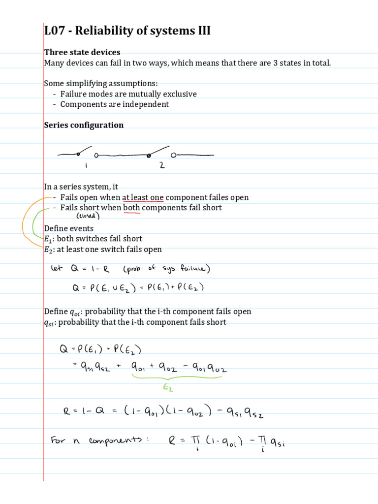 L07 - Reliability of Systems III | PDF | Markov Chain | Probability