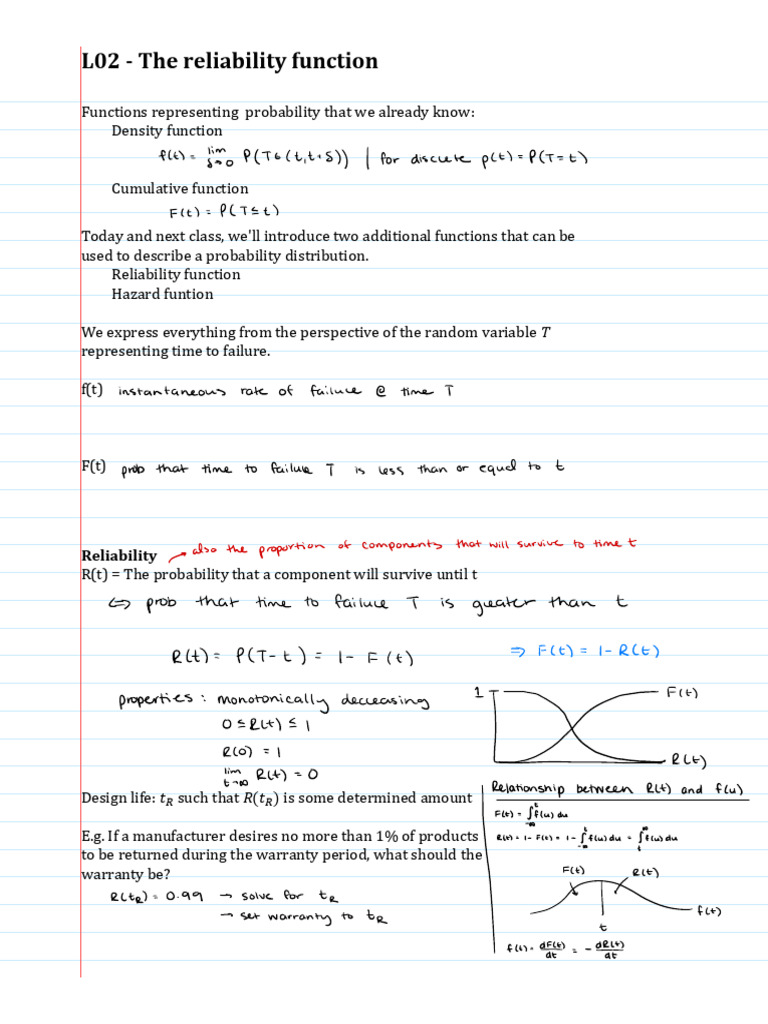 L02-Reliabilityfunction | PDF