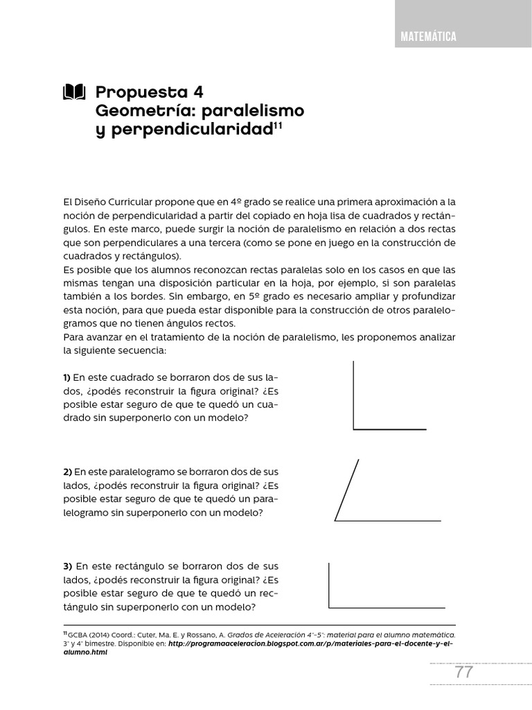 5o Grado - Paralelismo y Perpendicularidad | PDF | Perpendicular | Rectángulo
