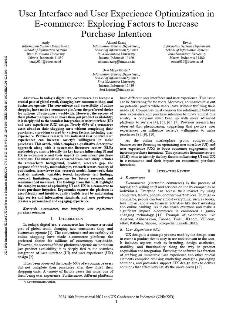 E-commerce UI/UX Boosts Purchases | PDF | Usability | E Commerce