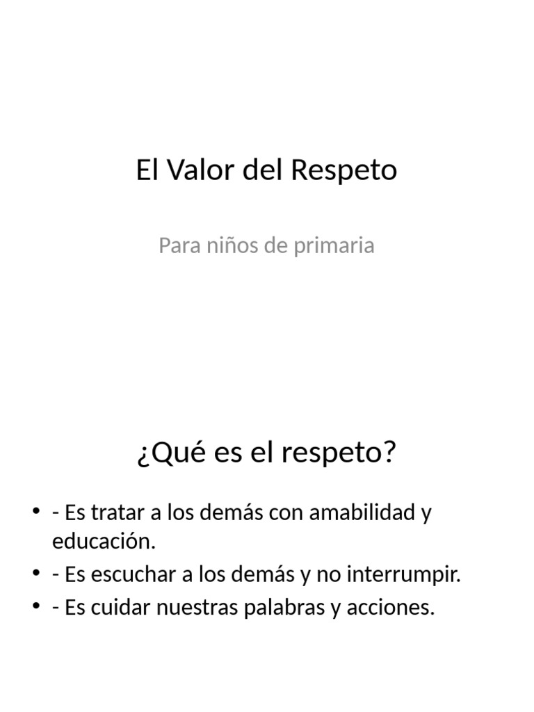 El Valor Del Respeto | PDF