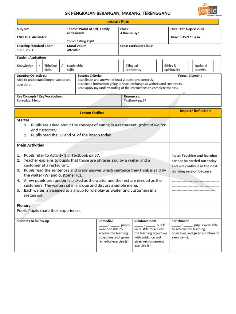 Wk 22 - 1 | PDF | Reading Comprehension | Lesson Plan