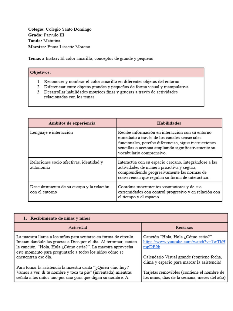 Planificación Parvulo III | PDF | Educación de la primera infancia