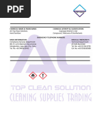 Safety Data Sheet: CIF Disinfectant Floor Cleaner | PDF | Occupational ...