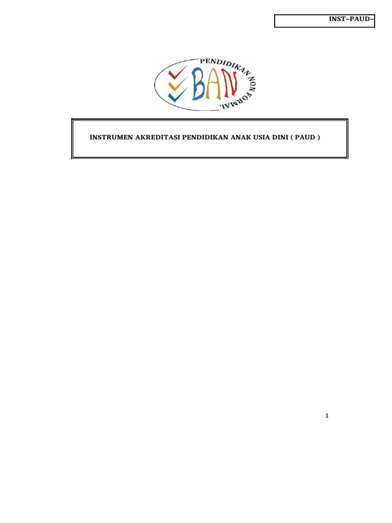 Instrumen Akreditasi Paud Ban-Pnf | PDF
