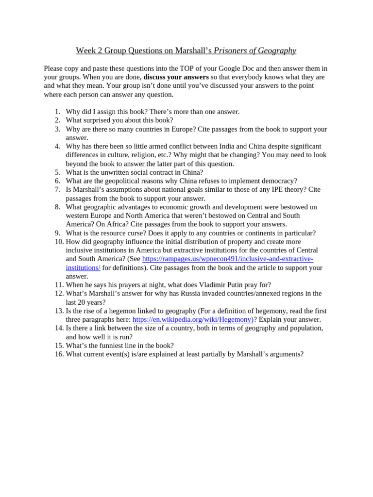 Week 2 PrisonersOfGeography | PDF | Hegemony | Global Politics