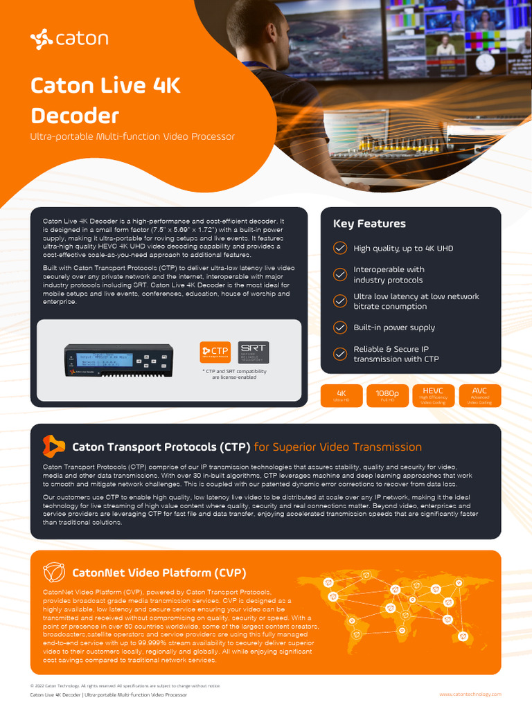 Caton Live 4K Decoder Datasheet | PDF | Computer Networking | Computer ...