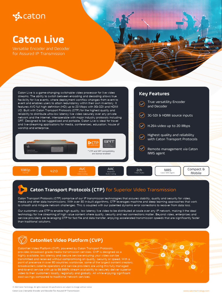 Caton Live: Versatile Video Encoder/Decoder | PDF | Codec | Video