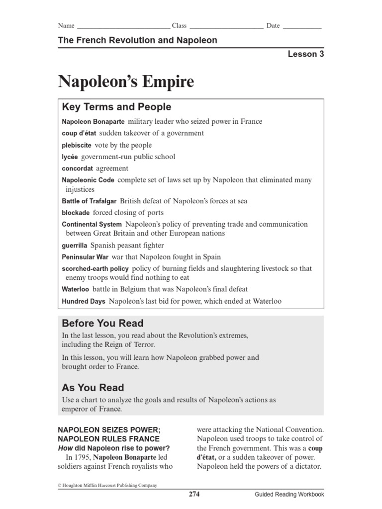 Copy of Napoleon’s Empire WS | PDF | Napoleon | First French Empire