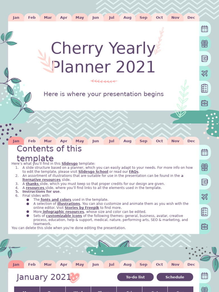 2021 Cherry Yearly Planner Template | PDF | Planets | Solar System