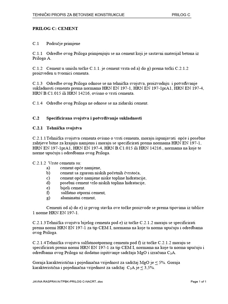 Cement Ispitivanja | PDF