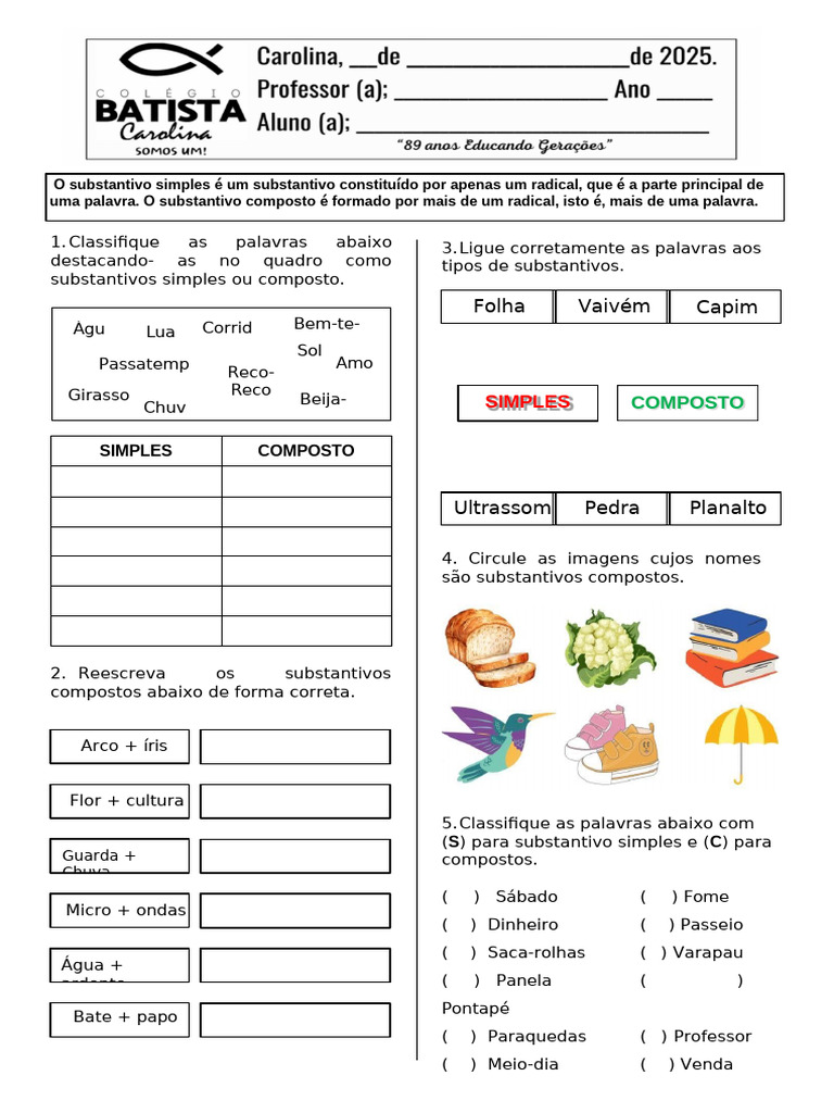 SUBSTANTIVOS-SIMPLES-E-COMPOSTOS-04-TUDO-PORTUGUES | PDF