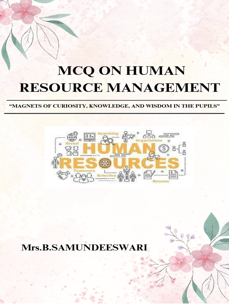 MCQ On Human Resource Management | PDF | Human Resource Management | Recruitment